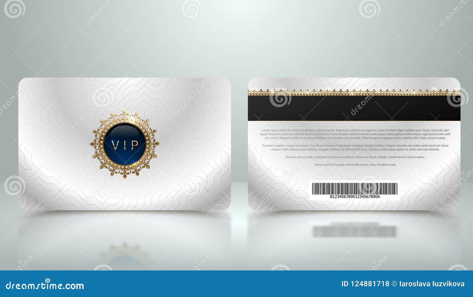 Vector Template of Membership or Loyalty Silver Metallic VIP Card with ...