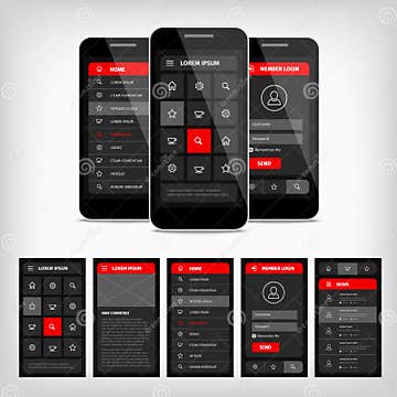 Vector Template Mobile User Interface Stock Vector - Illustration of ...