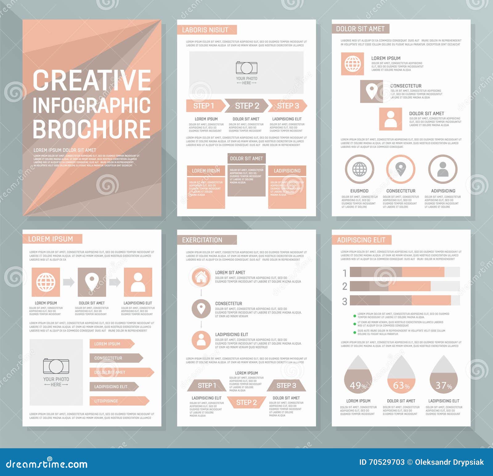 Vector Template For Multipurpose Presentation Slides With Graphs And ...