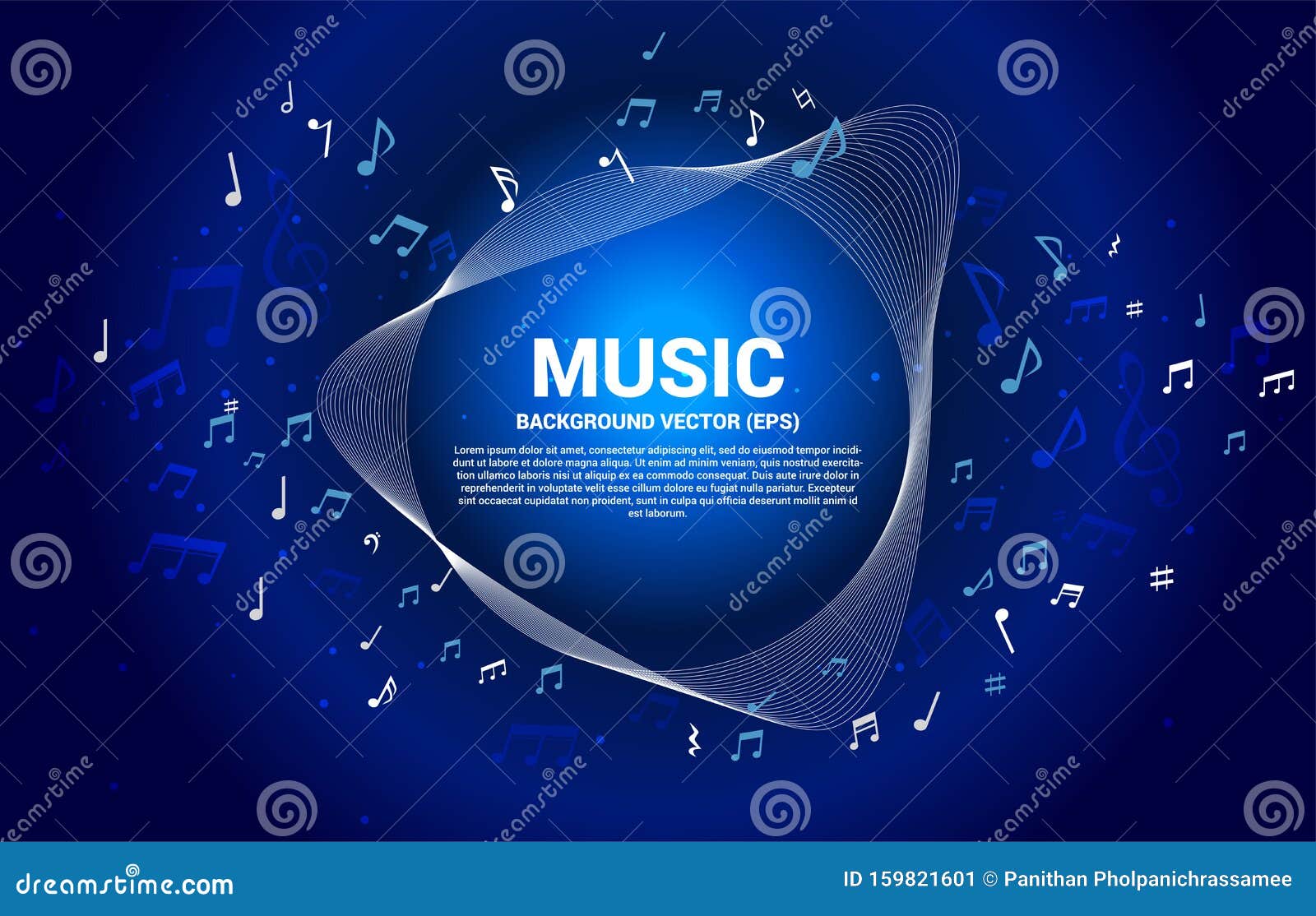 Vector Template Music Melody Note Dancing Flow . Stock Illustration ...