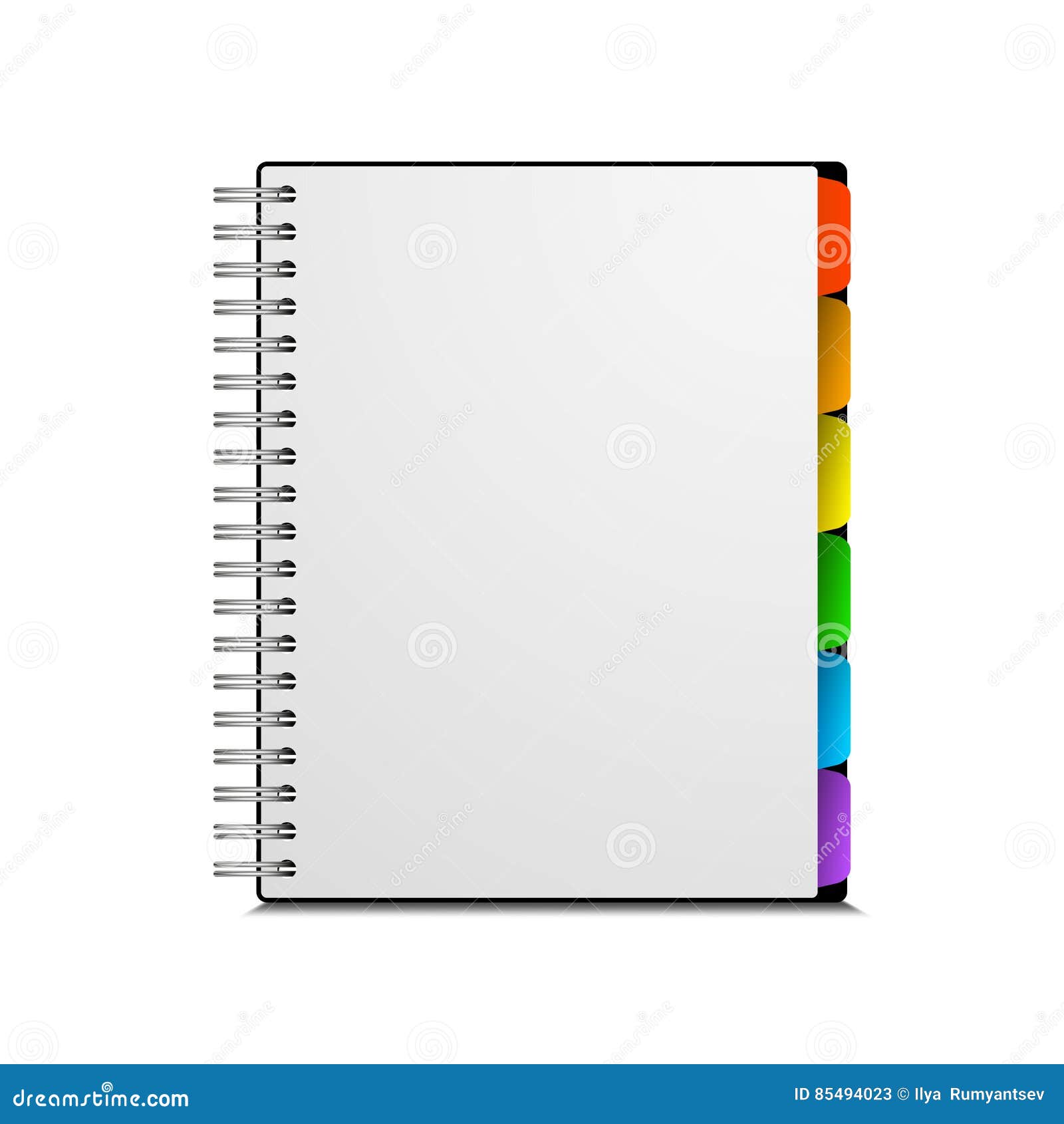 Vector Template of Notebook with Colored Bookmarks Stock Vector ...