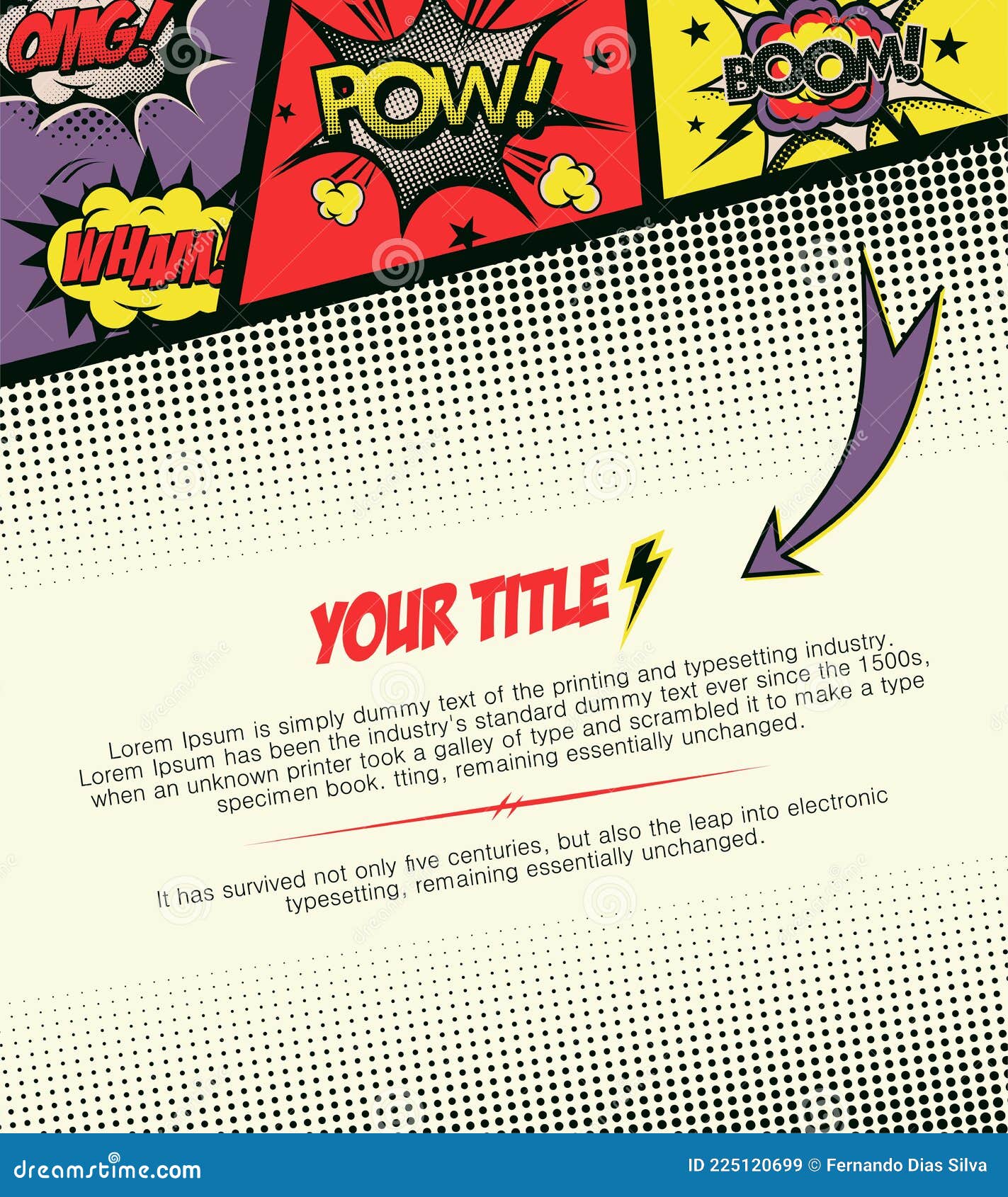 Template Page Comic Retro. Vector Illustration. Cartoon Art. Stock ...