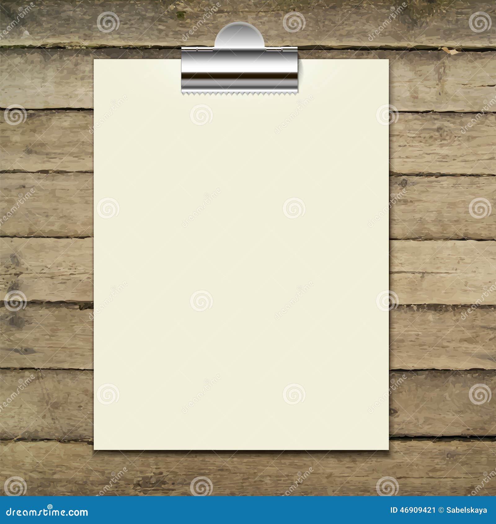 Vector Template of a Paper Sheet on the Wooden Stock Vector ...
