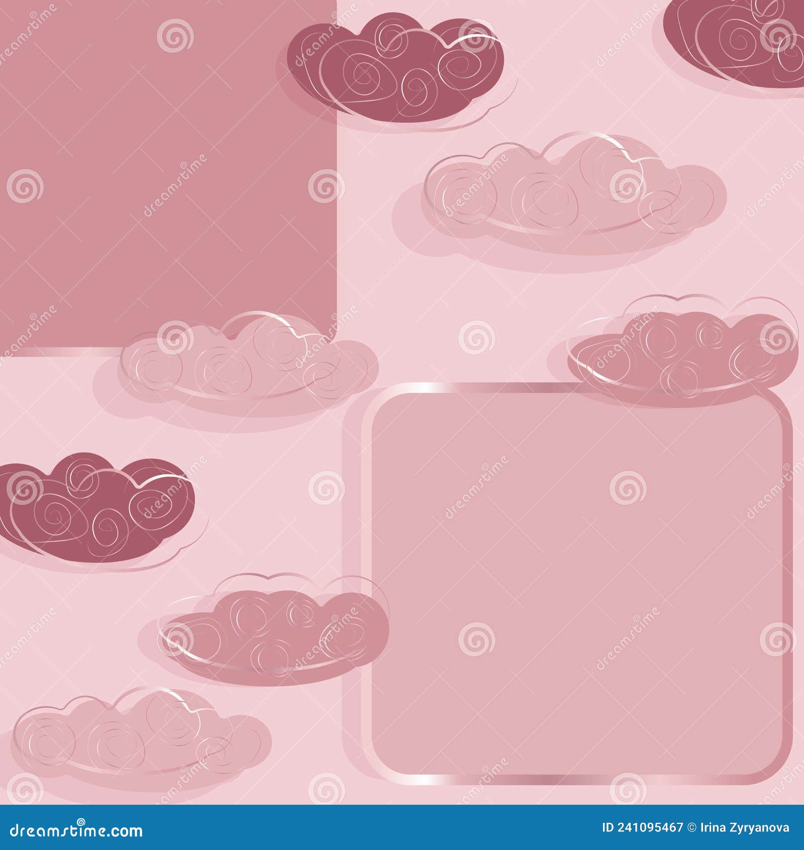 Vector Template with Pink Clouds and a Place for Text. Stock Vector ...