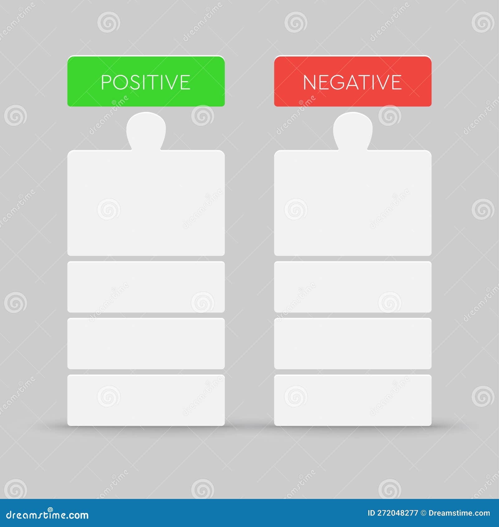 Vector Template with Positive and Negative List Stock Vector ...