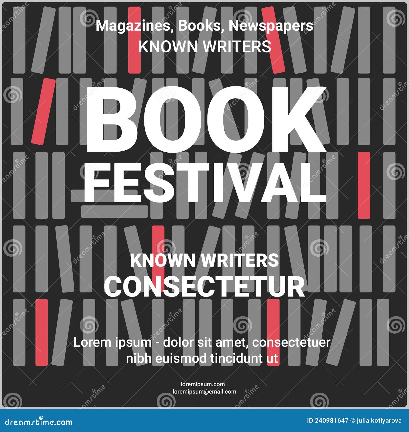 Vector Template Poster for Book Festival . Stock Vector - Illustration ...