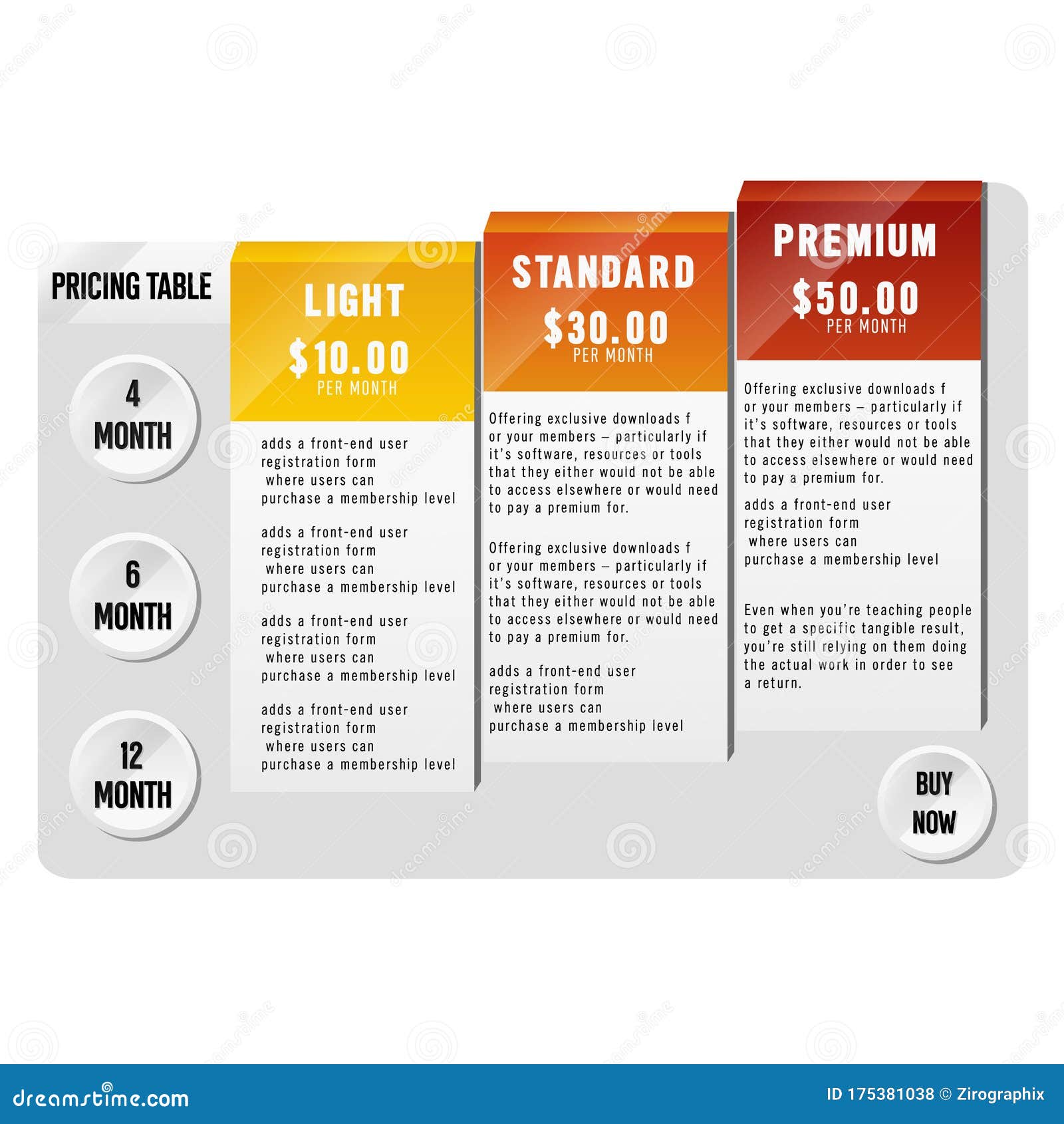 Vector Template of Price Chart Stock Illustration - Illustration of ...