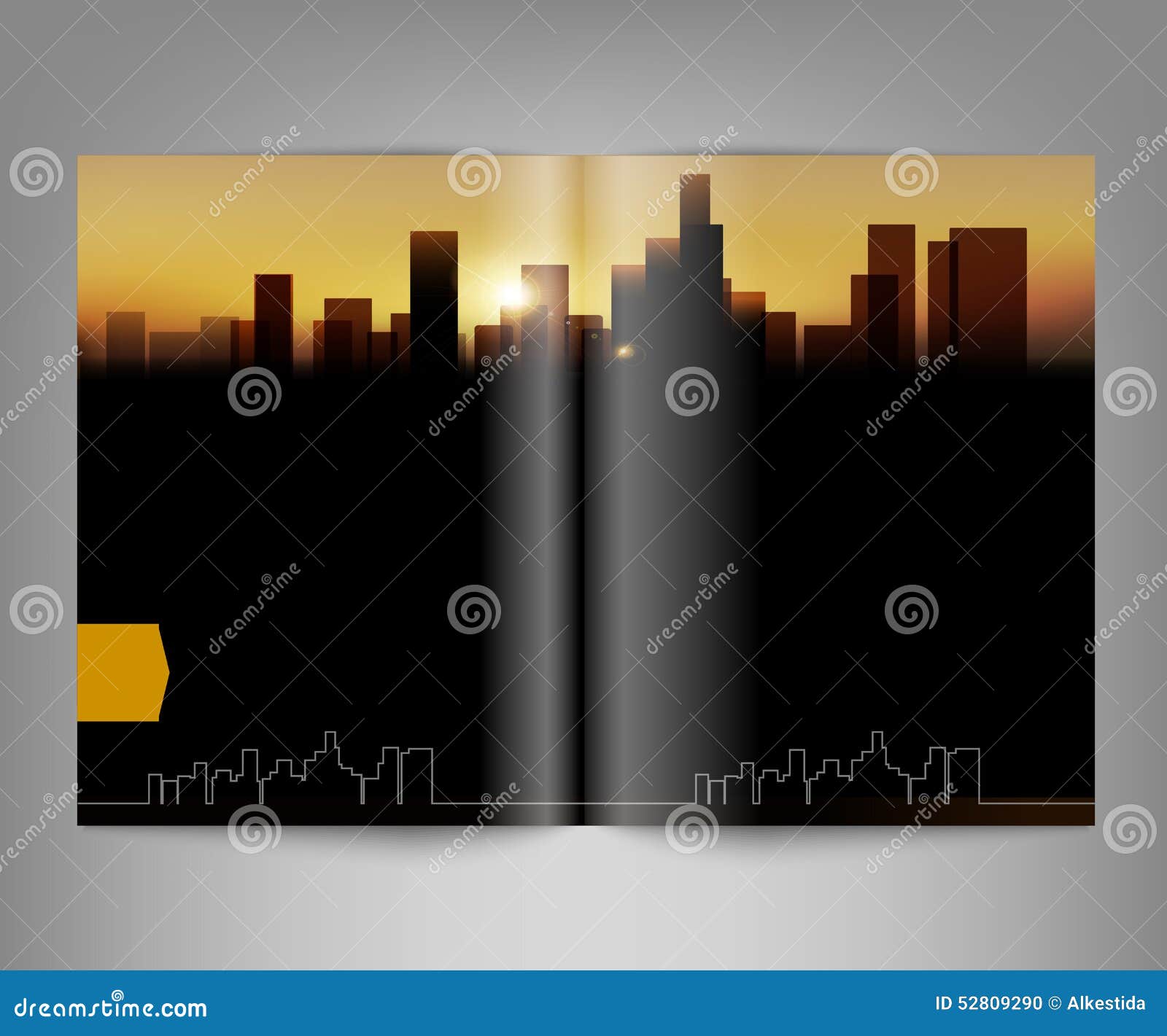 Vector Template Print Edition of the Magazine with Night City Stock ...