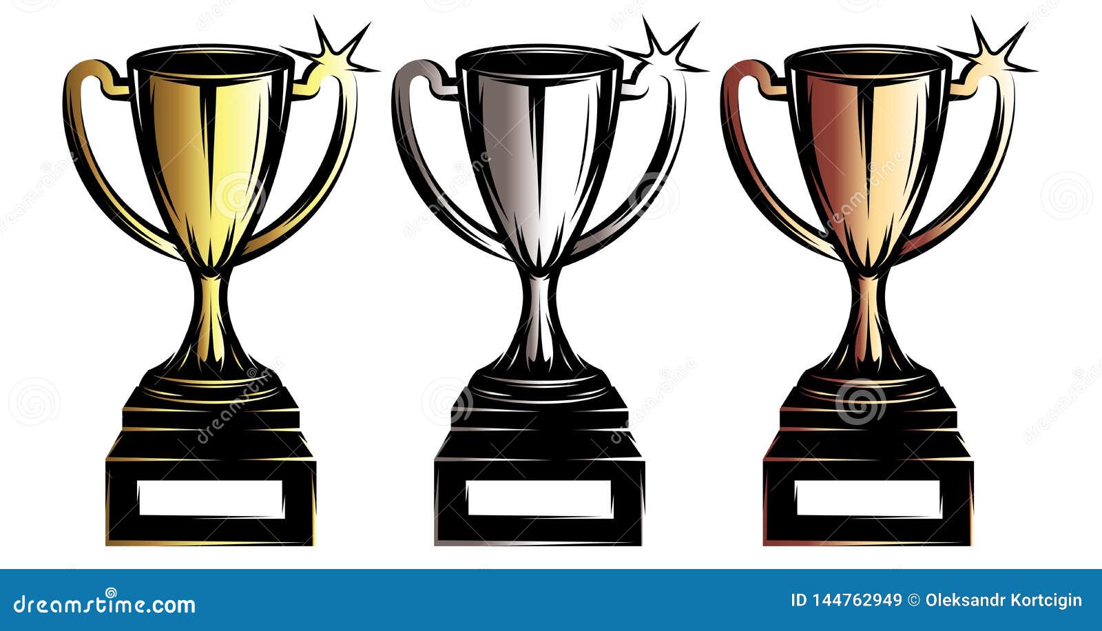 Vector Template with Prize Cup on Sports Theme Stock Vector ...