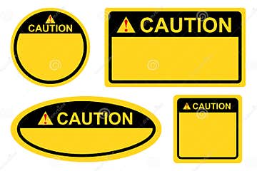 Template Rectangle, Square and Oval Yellow and Black Blank Caution Sign ...