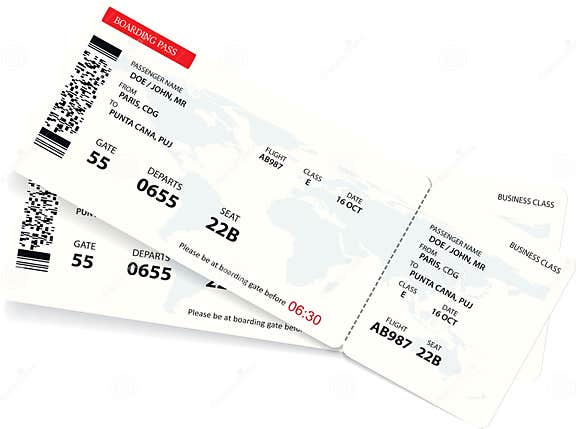 Vector Template Of Red Boarding Pass Tickets Stock Vector