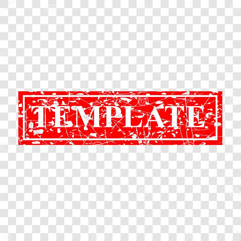 Simple Vector, Template, Red Scratch Rubber Stamp, at Transparent ...
