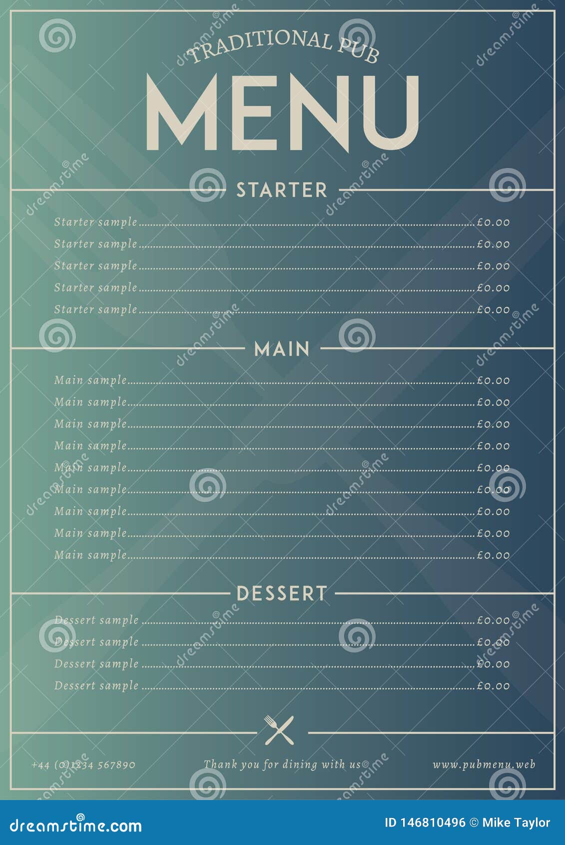 Traditional Pub Menu Template Stock Vector - Illustration of icon, cafe ...