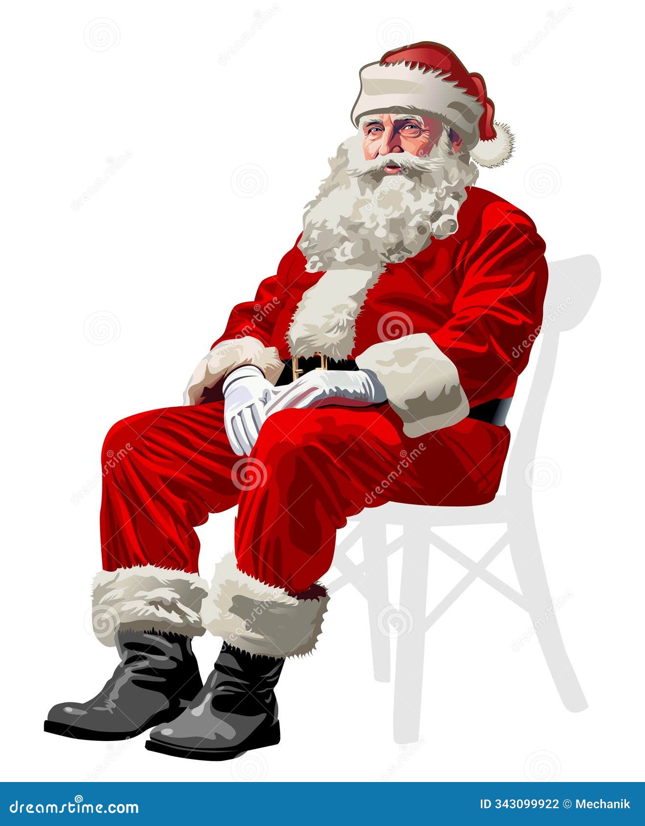 Vector Template Santa Claus in a Sitting Pose Isolated Stock ...