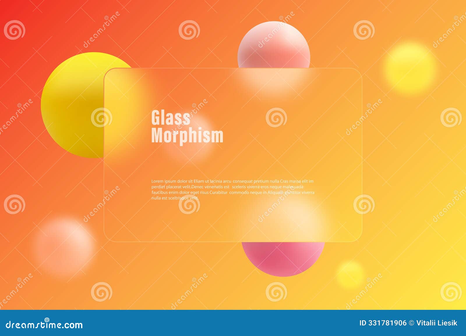 Vector Template in Steel Glass Morphism. Presentation Screen with Glass ...