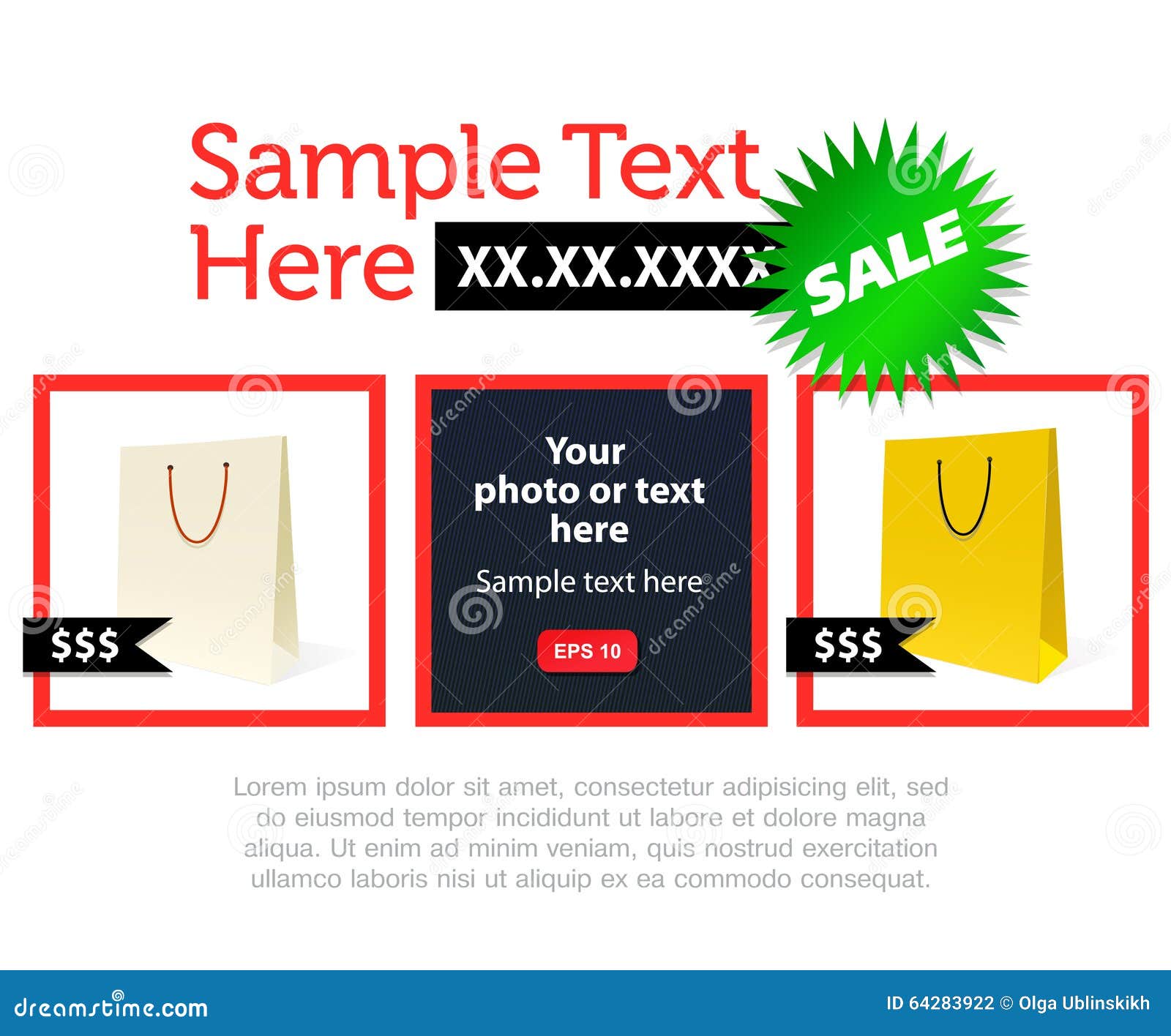 Vector Template for Web Advertising Banner, Sale Border, Shopping with ...