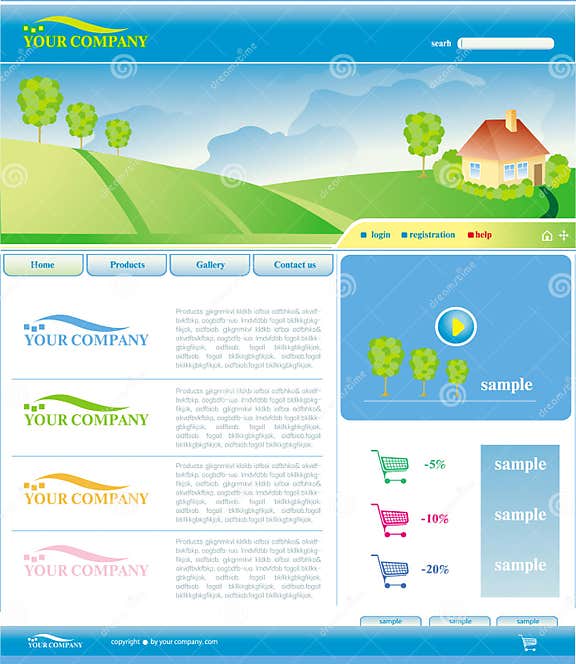 Vector Template of Website stock vector. Illustration of background ...