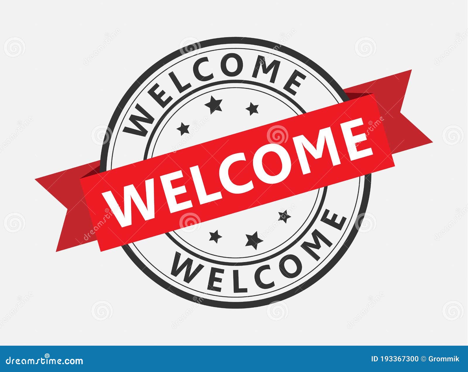 Vector Template for a Welcome Champ. Welcome on the Red Ribbon Stock ...