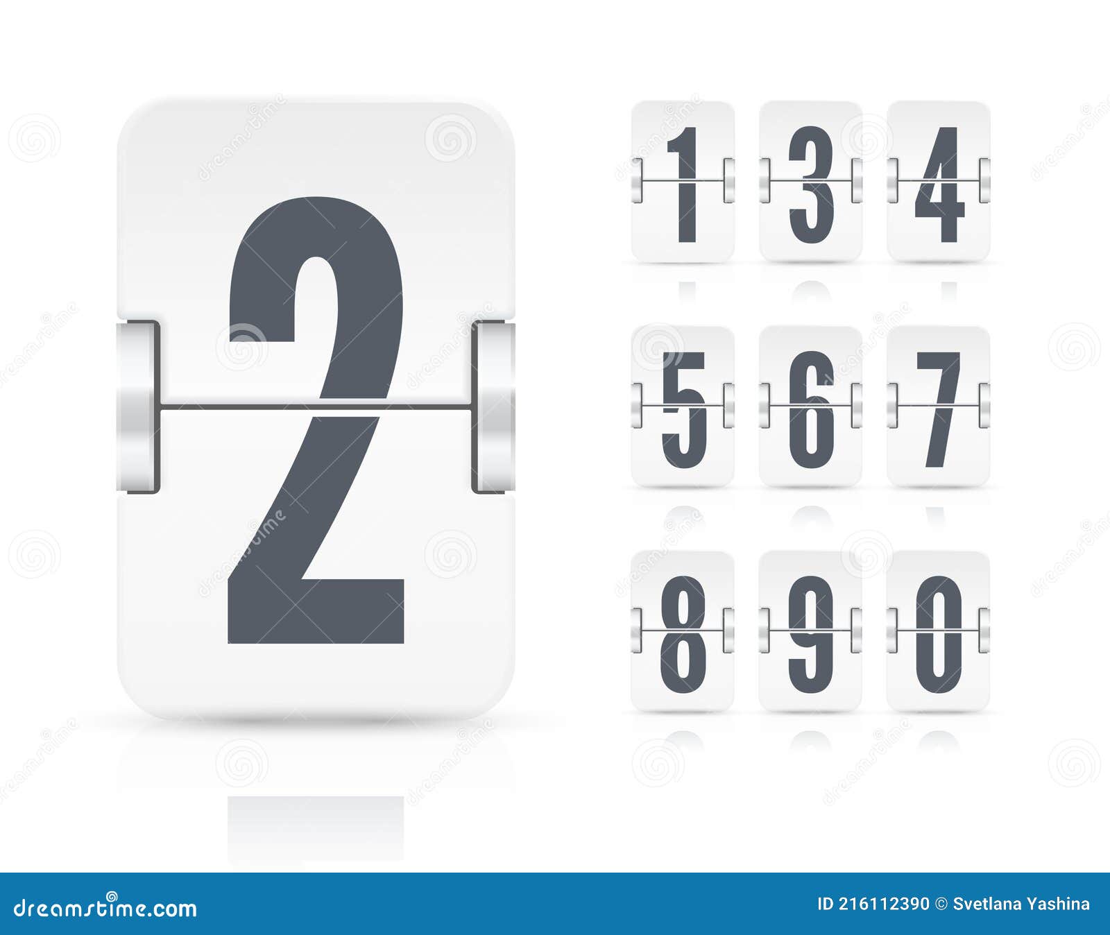 Vector Template with White Flip Scoreboard Numbers and Reflections for ...