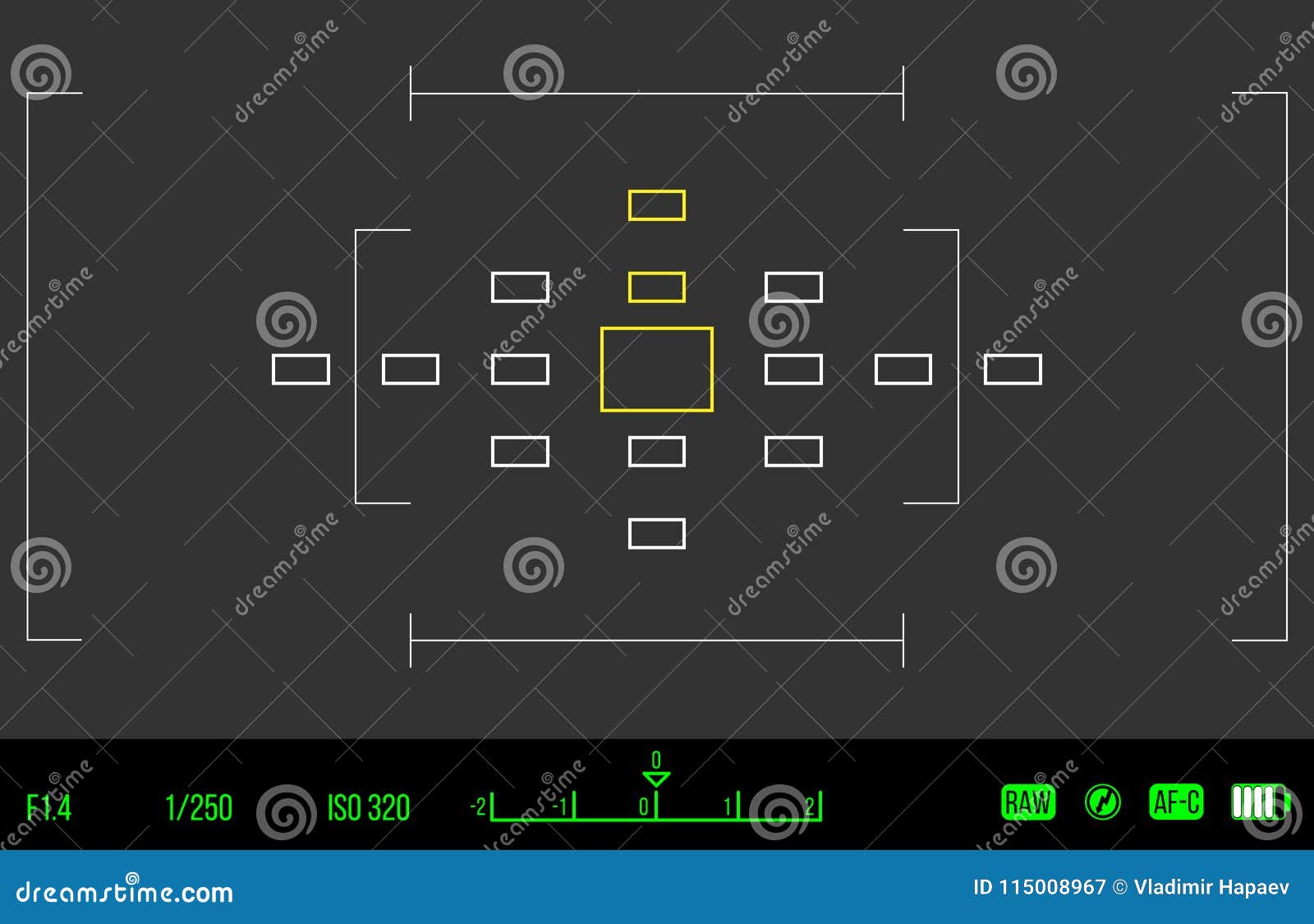 Vector Template for Your Design. Camera Viewfinder. Focusing Screen of ...