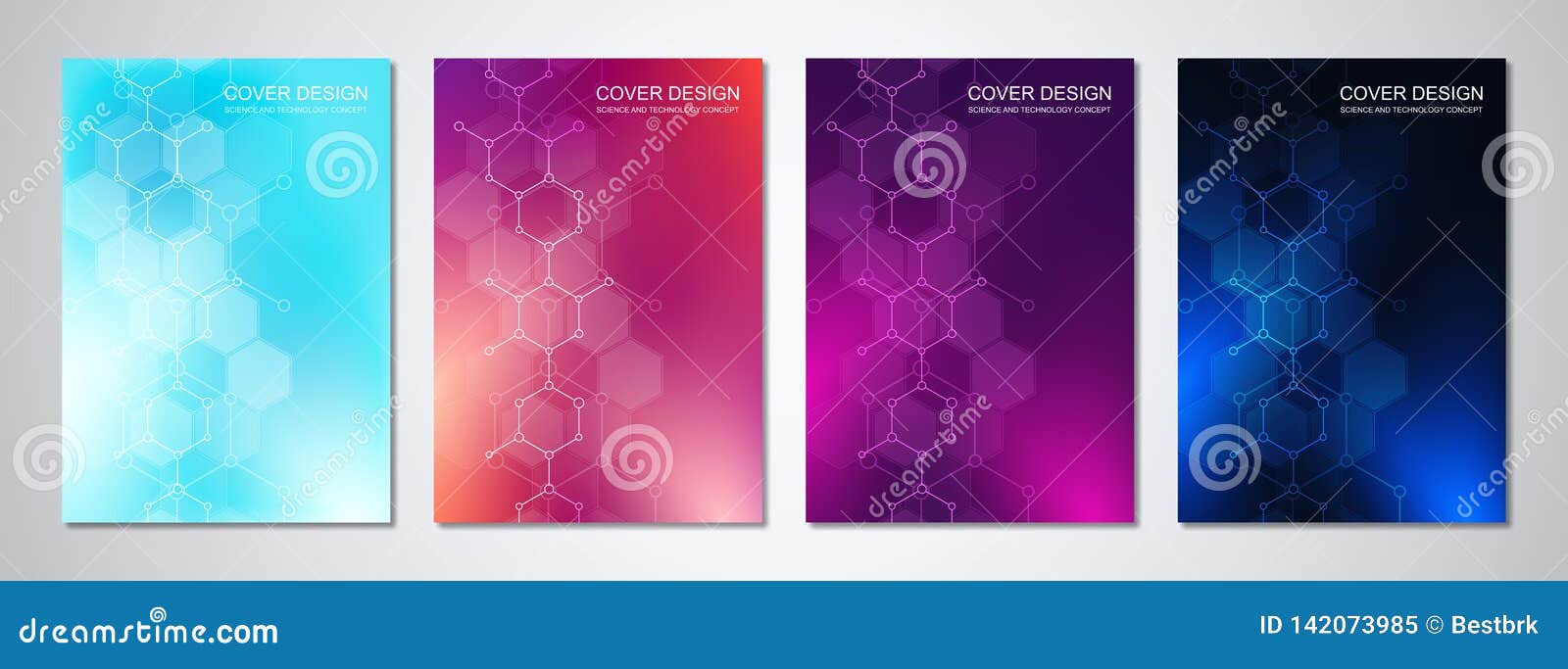 Vector Templates For Cover Or Brochure, With Molecular Structures And ...
