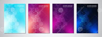 Vector Templates for Cover or Brochure, with Molecular Structures and ...
