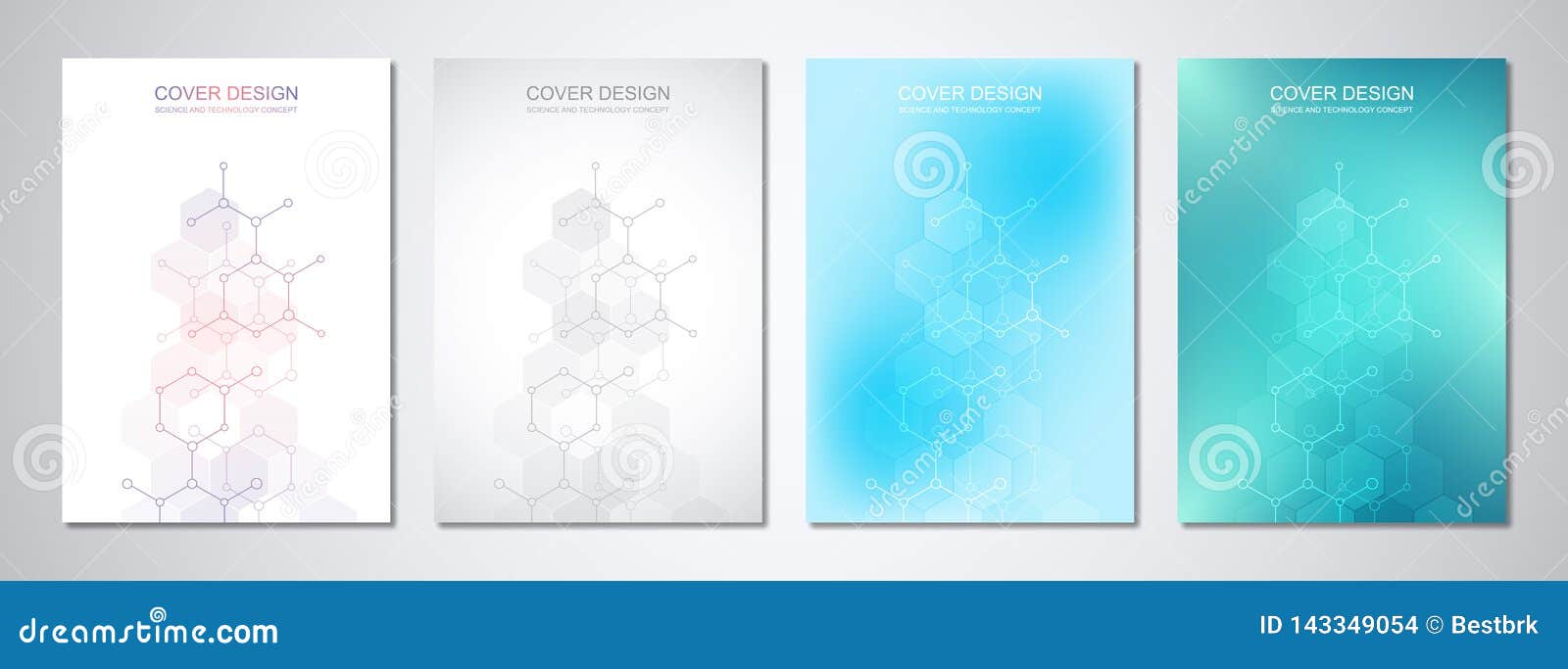 Vector Templates for Cover or Brochure, with Molecular Structures and ...