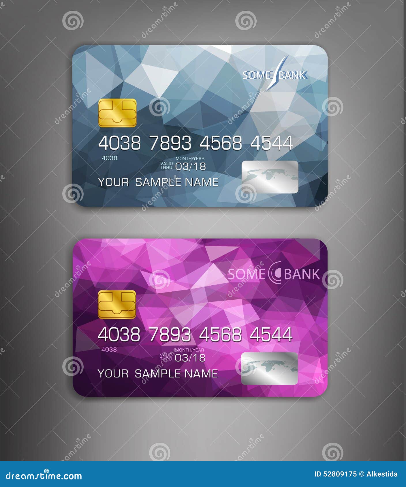 Vector Templates Credit Cards with Abstract Pattern Stock Vector ...