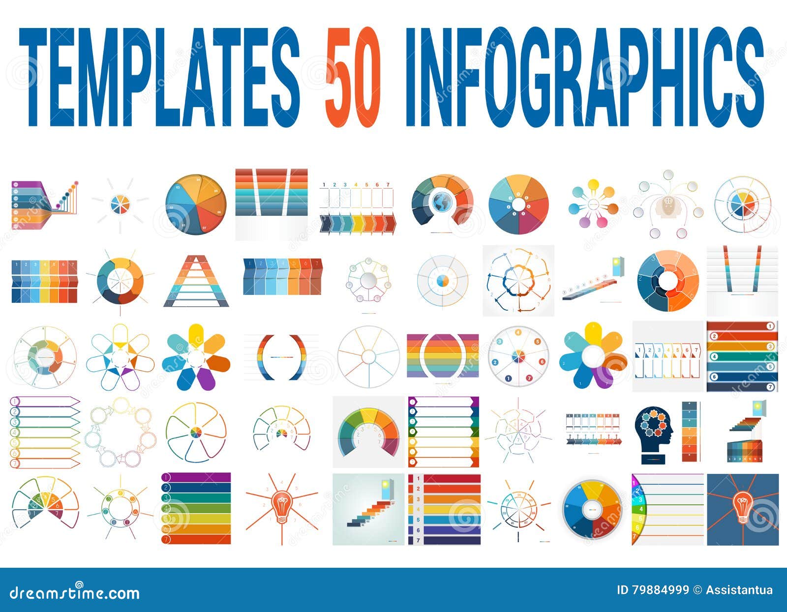50 Vector Templates For Infographics For Seven Positions ...