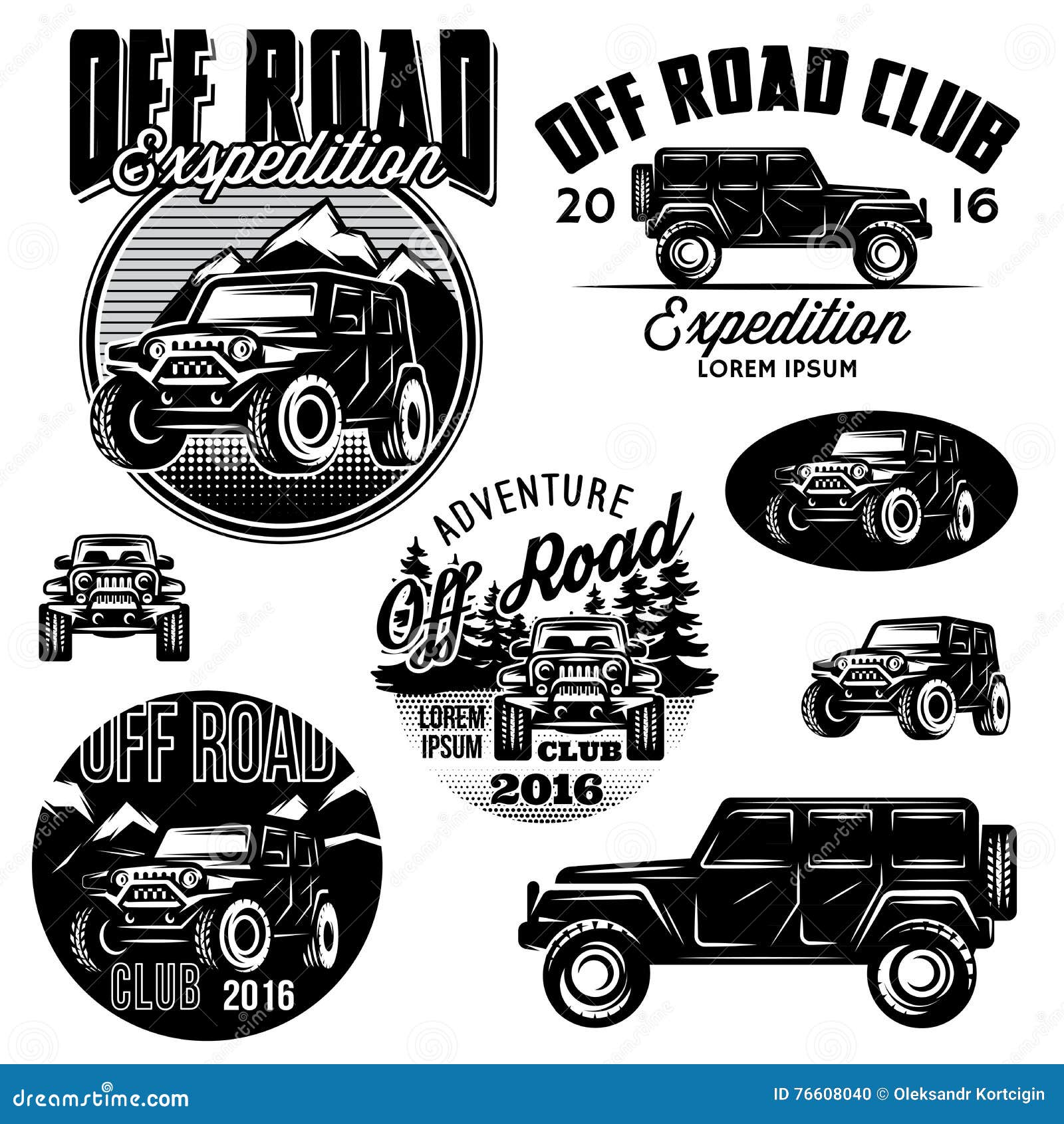 Vector Templates for SUVs Off-road Sport Club Logos Stock Illustration ...