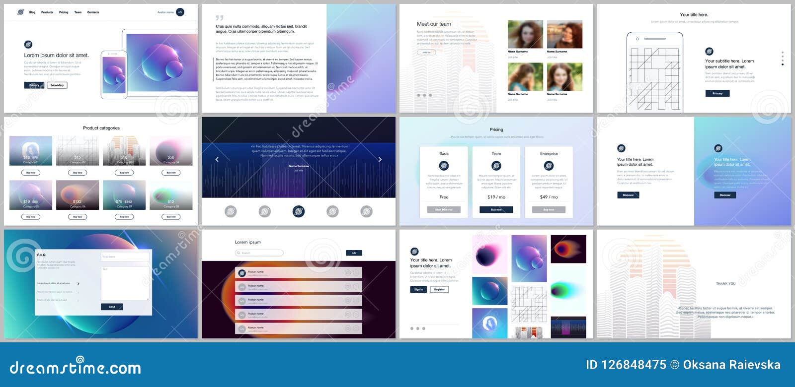 Vector Templates for Website Design, Minimal Presentations, Portfolio ...