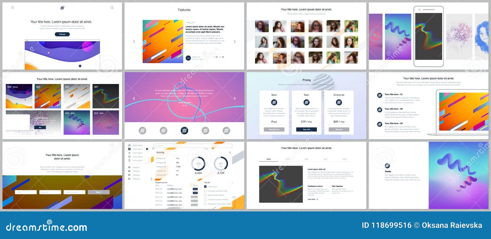 Vector Templates for Website Design, Minimal Presentations, Portfolio ...