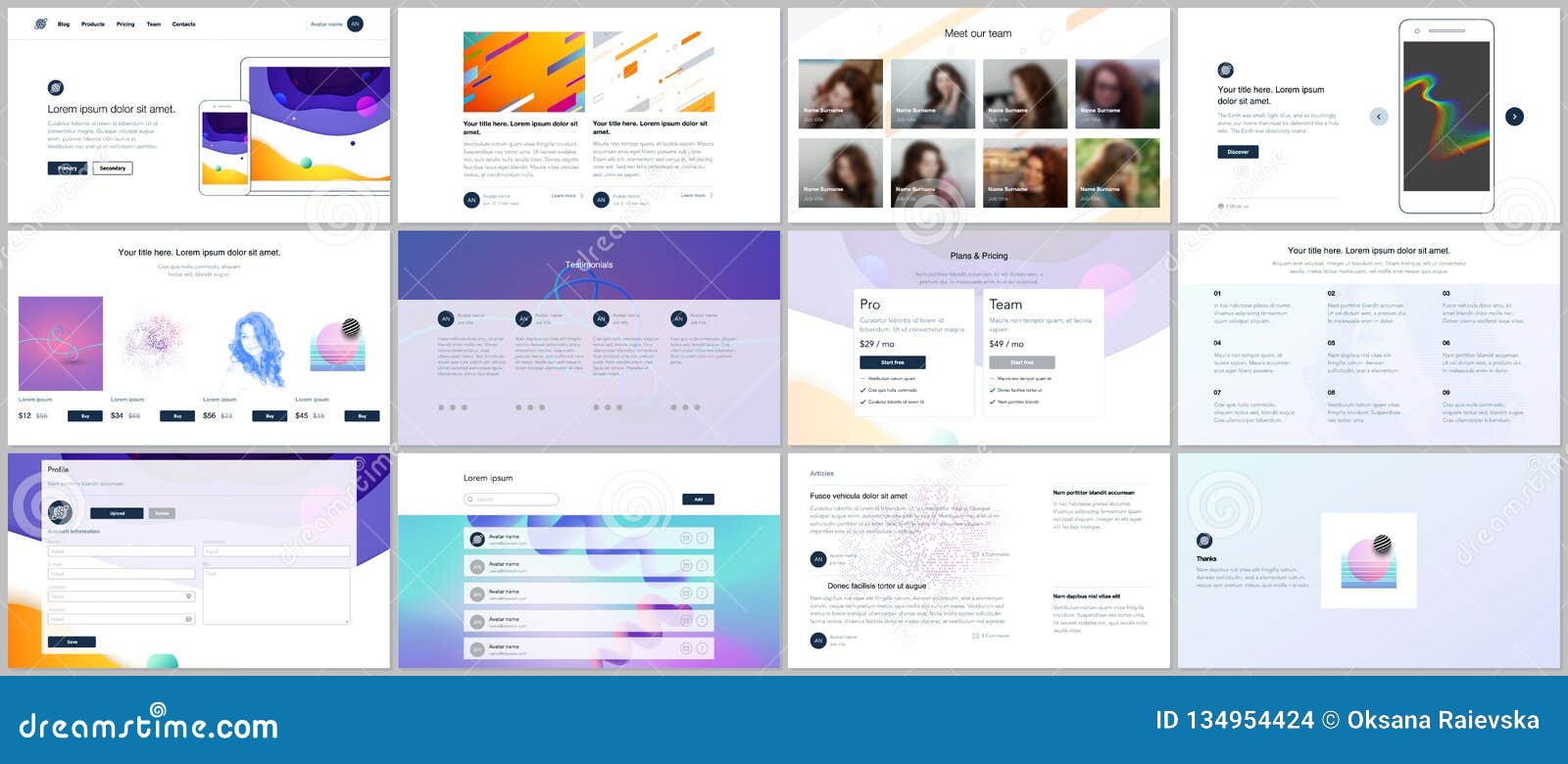 Vector Templates for Website Design, Minimal Presentations, Portfolio ...