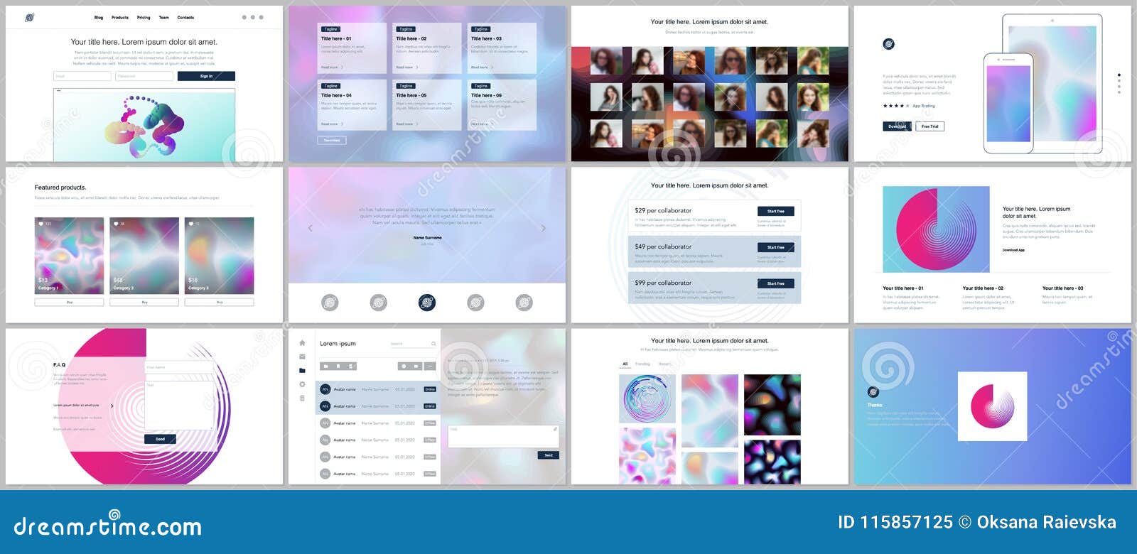 Vector Templates for Website Design, Minimal Presentations, Portfolio ...