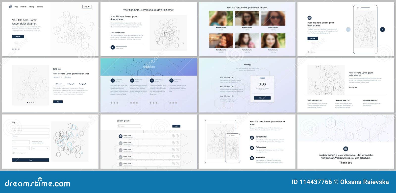 Vector Templates for Website Design, Minimal Presentations, Portfolio ...