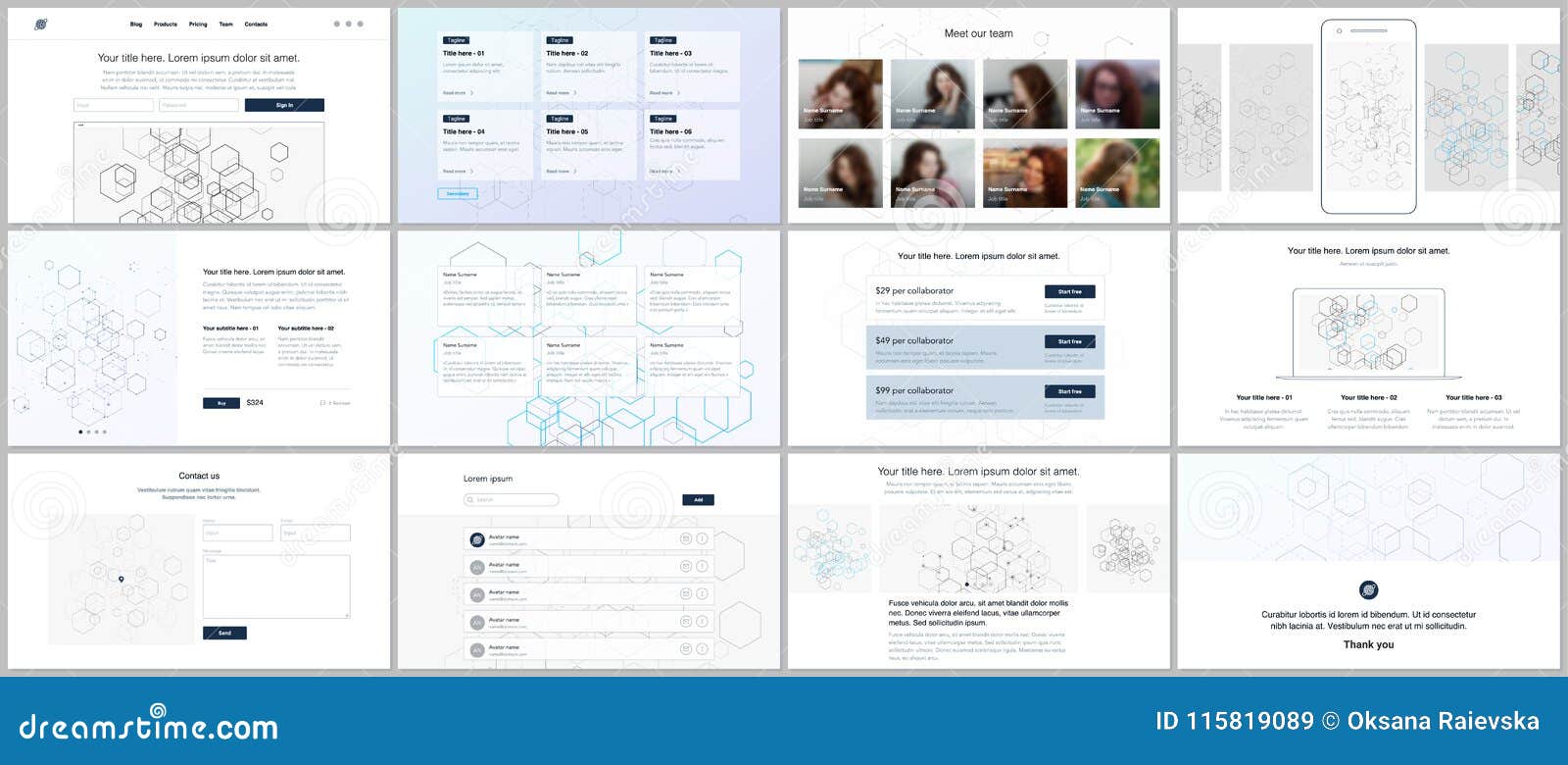Vector Templates For Website Design, Minimal Presentations, Portfolio ...