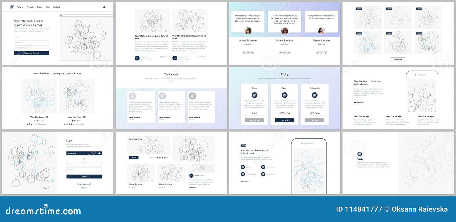 Vector Templates for Website Design, Minimal Presentations, Port Stock ...