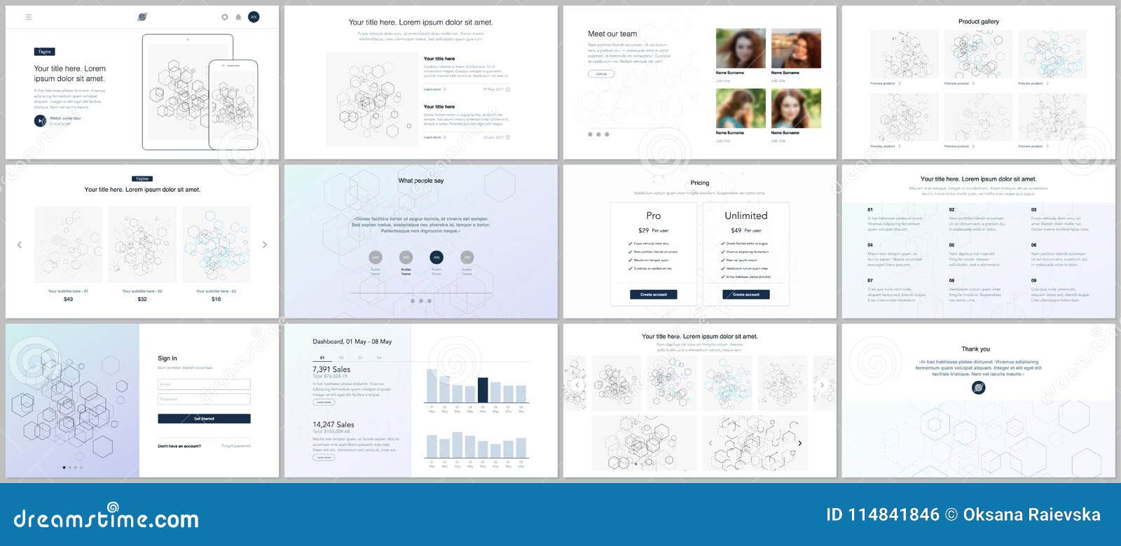 Vector Templates for Website Design, Minimal Presentations, Port Stock ...
