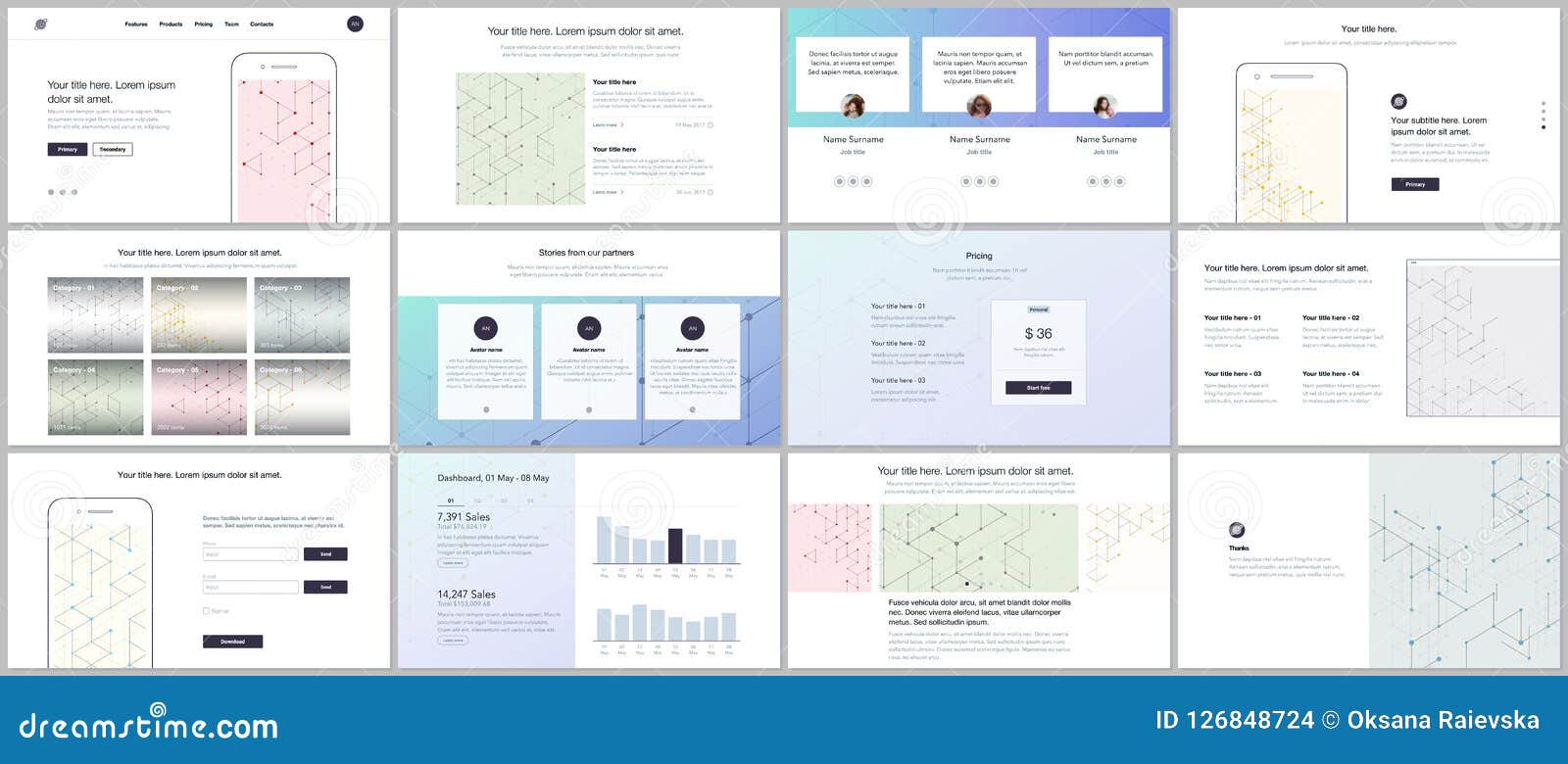 Vector Templates for Website Design, Minimal Presentations, Portfolio ...
