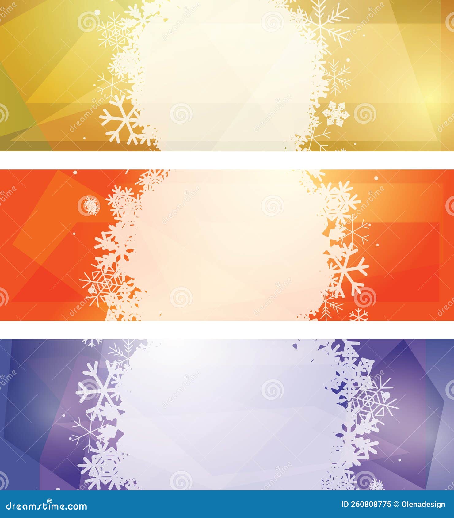 Vector Templates with White Snowflakes - Set of Banners Stock Vector ...