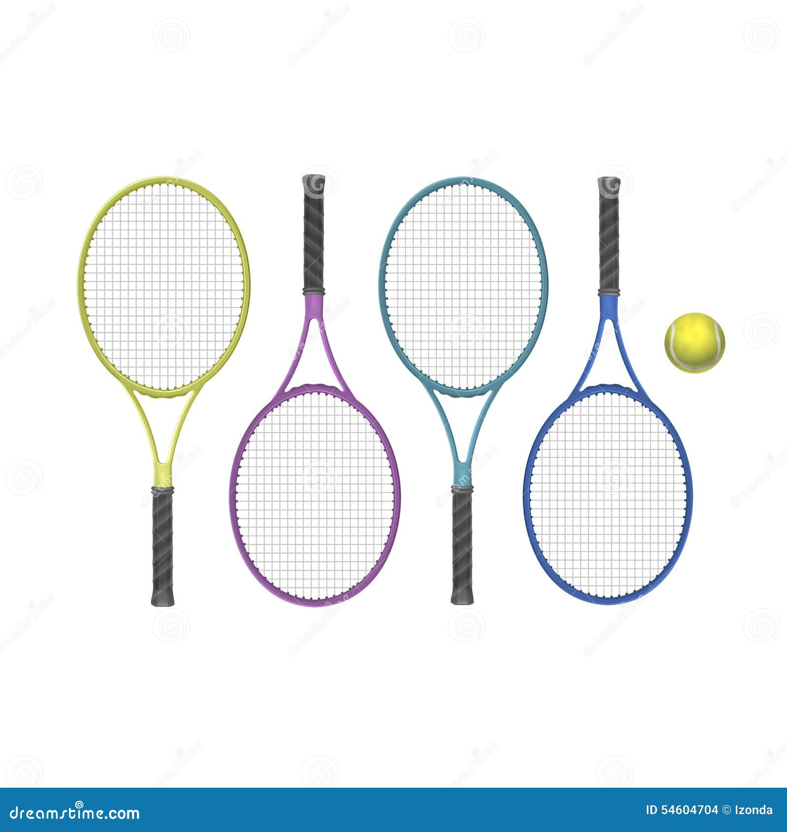 Vector Tennis Rackets with Ball Stock Vector - Illustration of sport ...