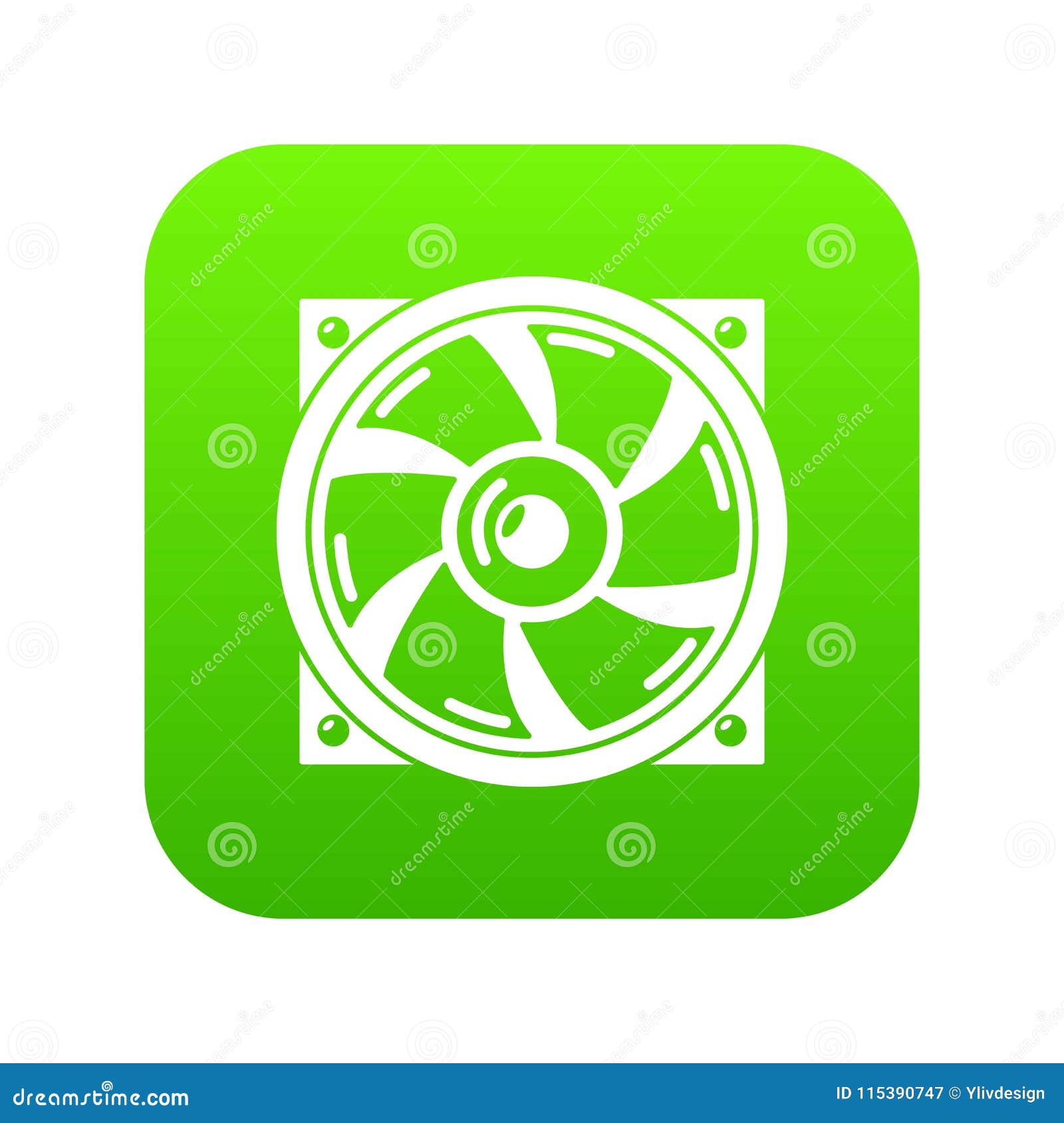 Vector Termal Del Verde Del Icono De La Fan Ilustración del Vector ...