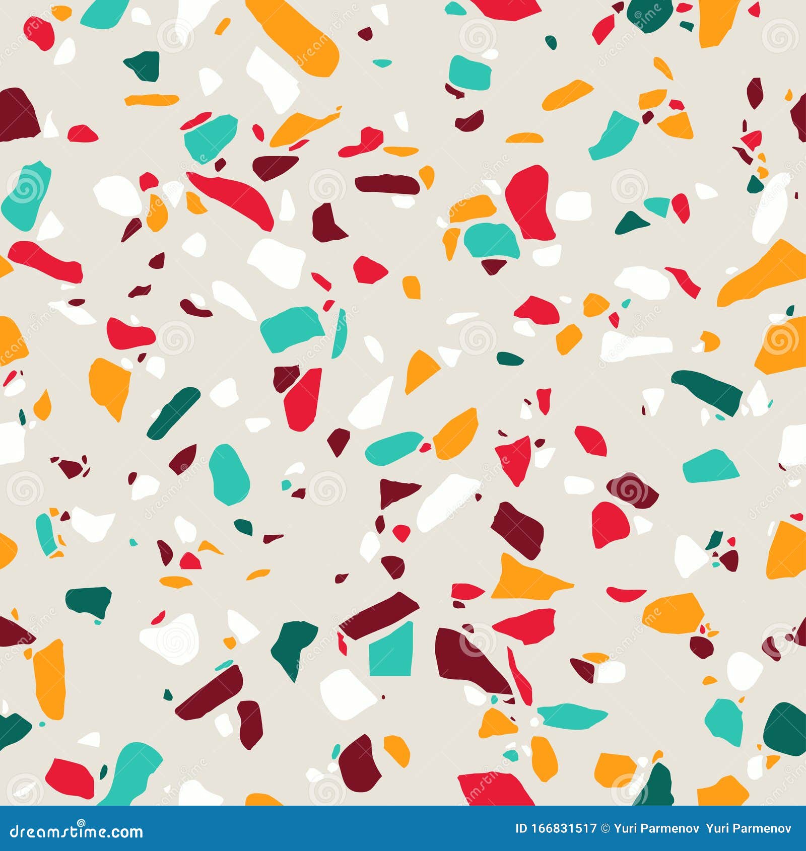 Vector Terrazzo Seamless Pattern. Colorful Bright Surface Texture of ...