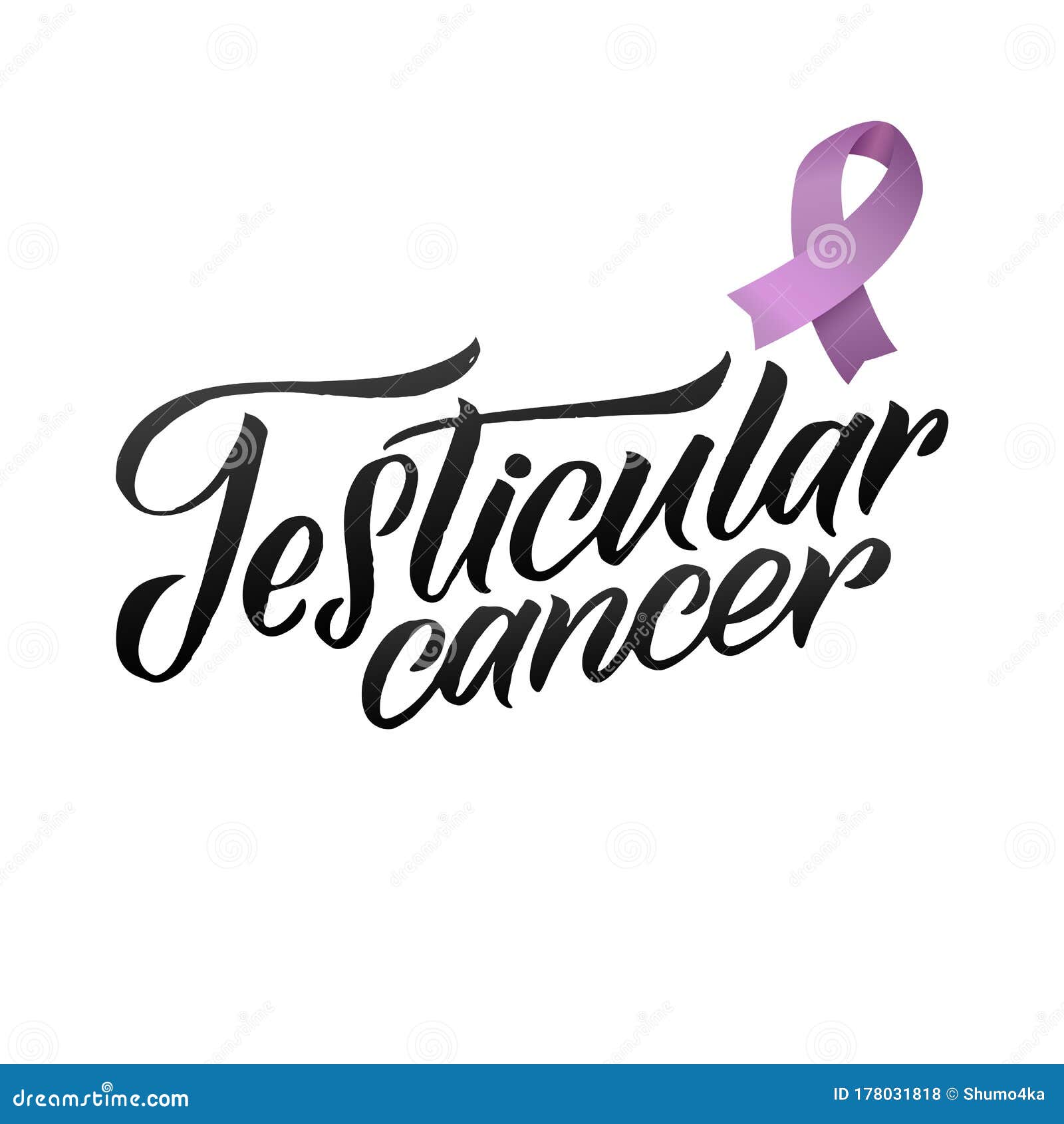 Vector Testicular Cancer Awareness Calligraphy Poster Design Stroke