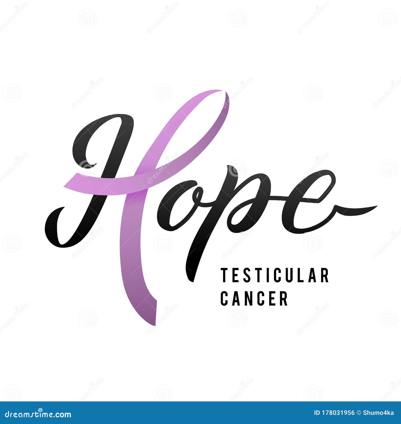 Vector Testicular Cancer Awareness Calligraphy Poster Design Stroke