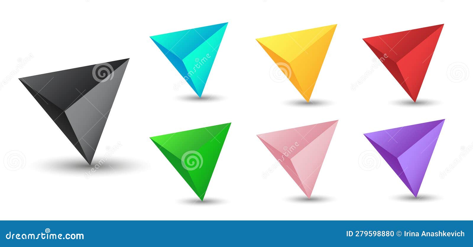 Vector Tetrahedrons Set with Gradients for Game, Icon, Package Design ...