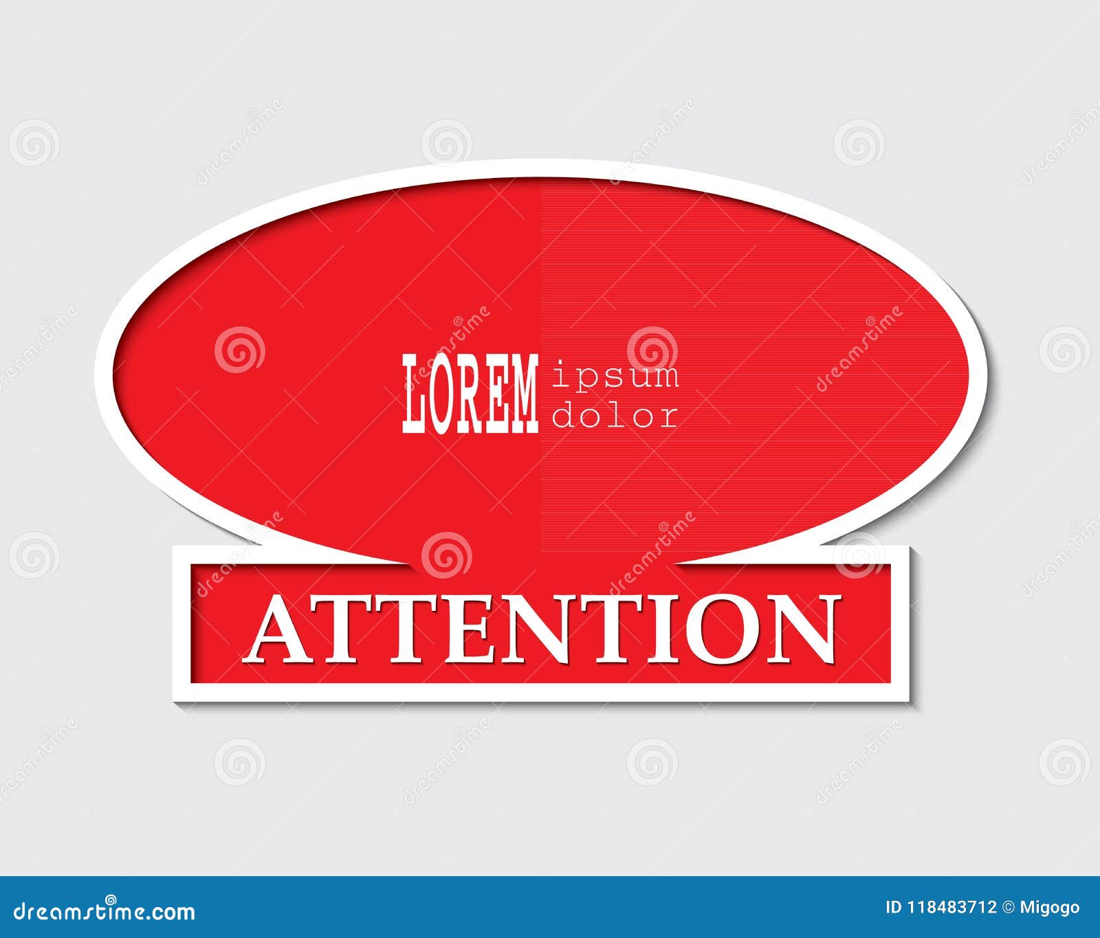 Vector Text Attention with Place for Message. Creative Design Stock ...