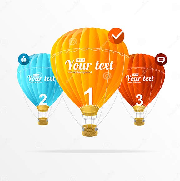 Vector Text Boxes, Infographics and Air Ballons Stock Vector ...