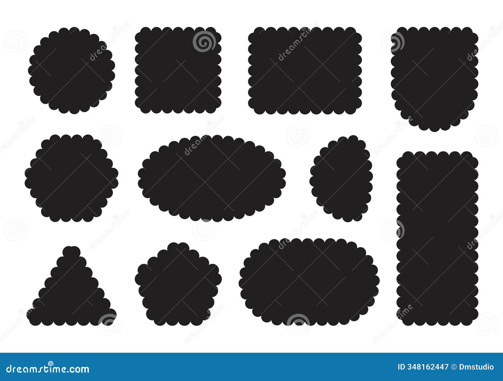 Vector Text Boxes With Wavy Scalloped Edges | CartoonDealer.com #348162447