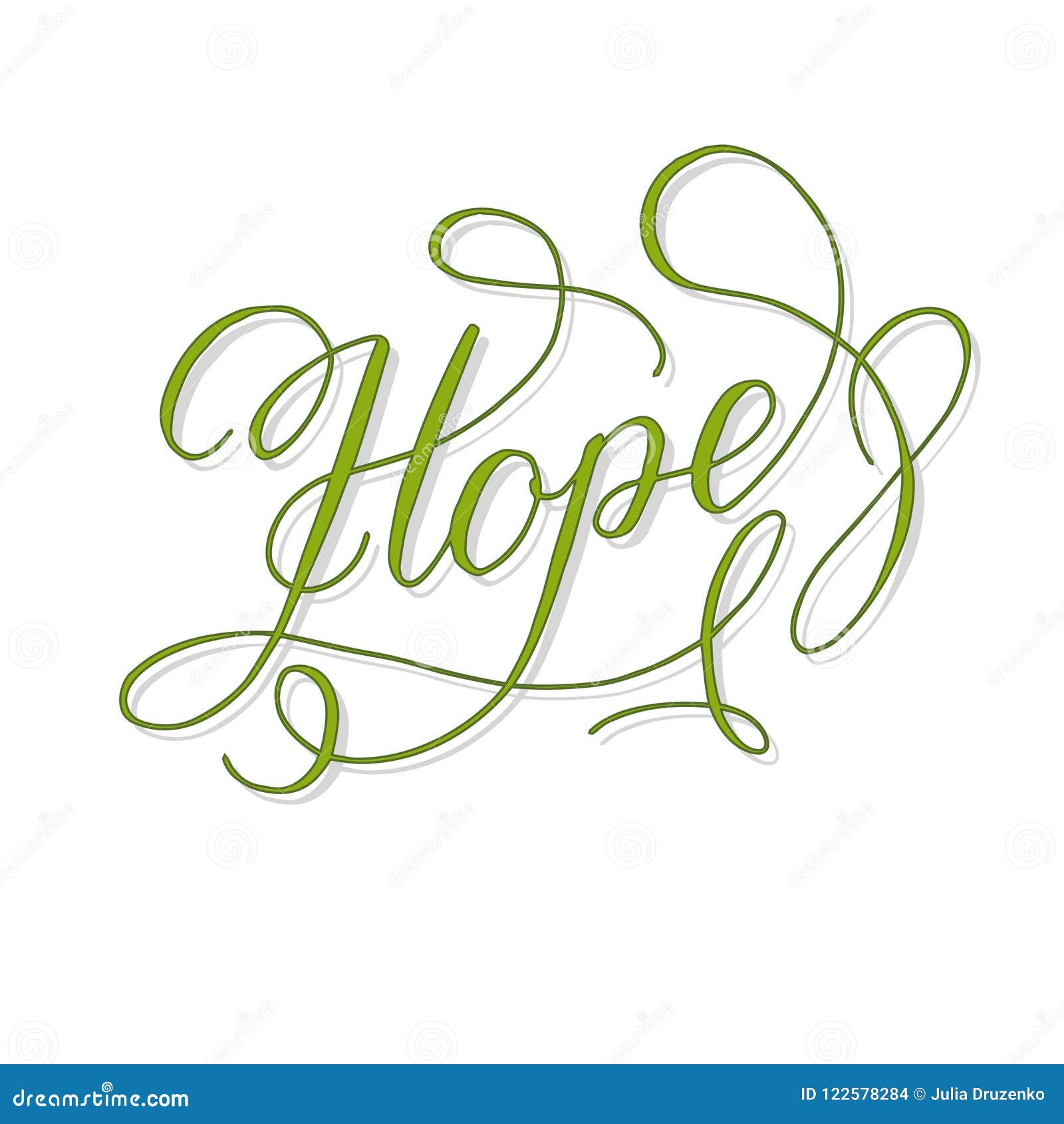 Hope Text Calligraphy with Decor Elements Vector Stock Illustration ...